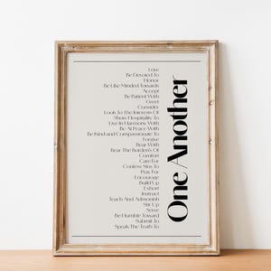 One Another Statements, Digital Wall Art, Bible Art, Printable, Jesus ...