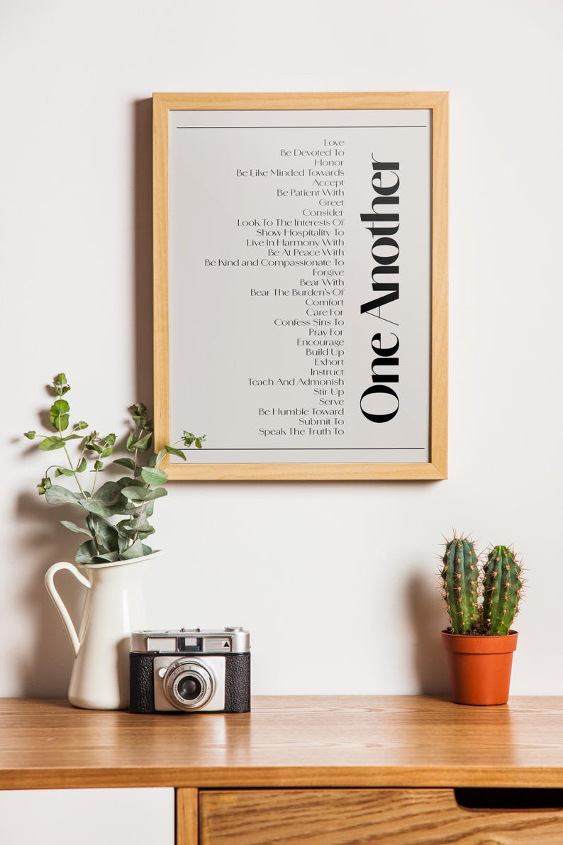 One Another Statements, Digital Wall Art, Bible Art, Printable, Jesus ...