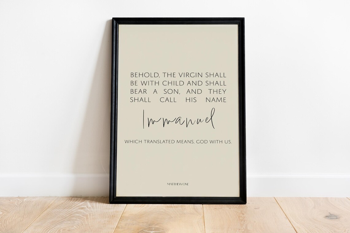 Matthew 1:23, DIGITAL WALL ART, Bible Art, Printable, Jesus Art, Bible ...