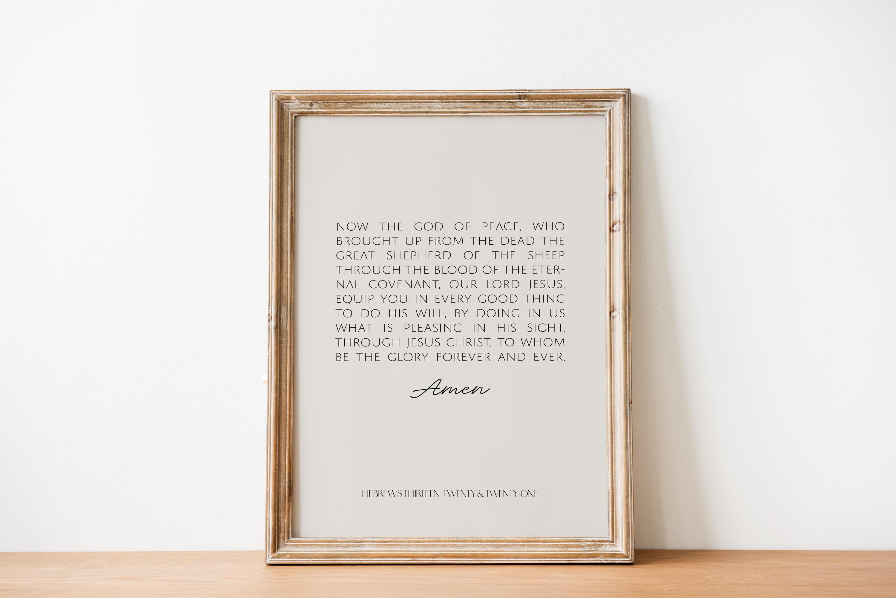 Hebrews 13:20-21, DIGITAL WALL ART, Bible Art, Printable, Jesus Art ...