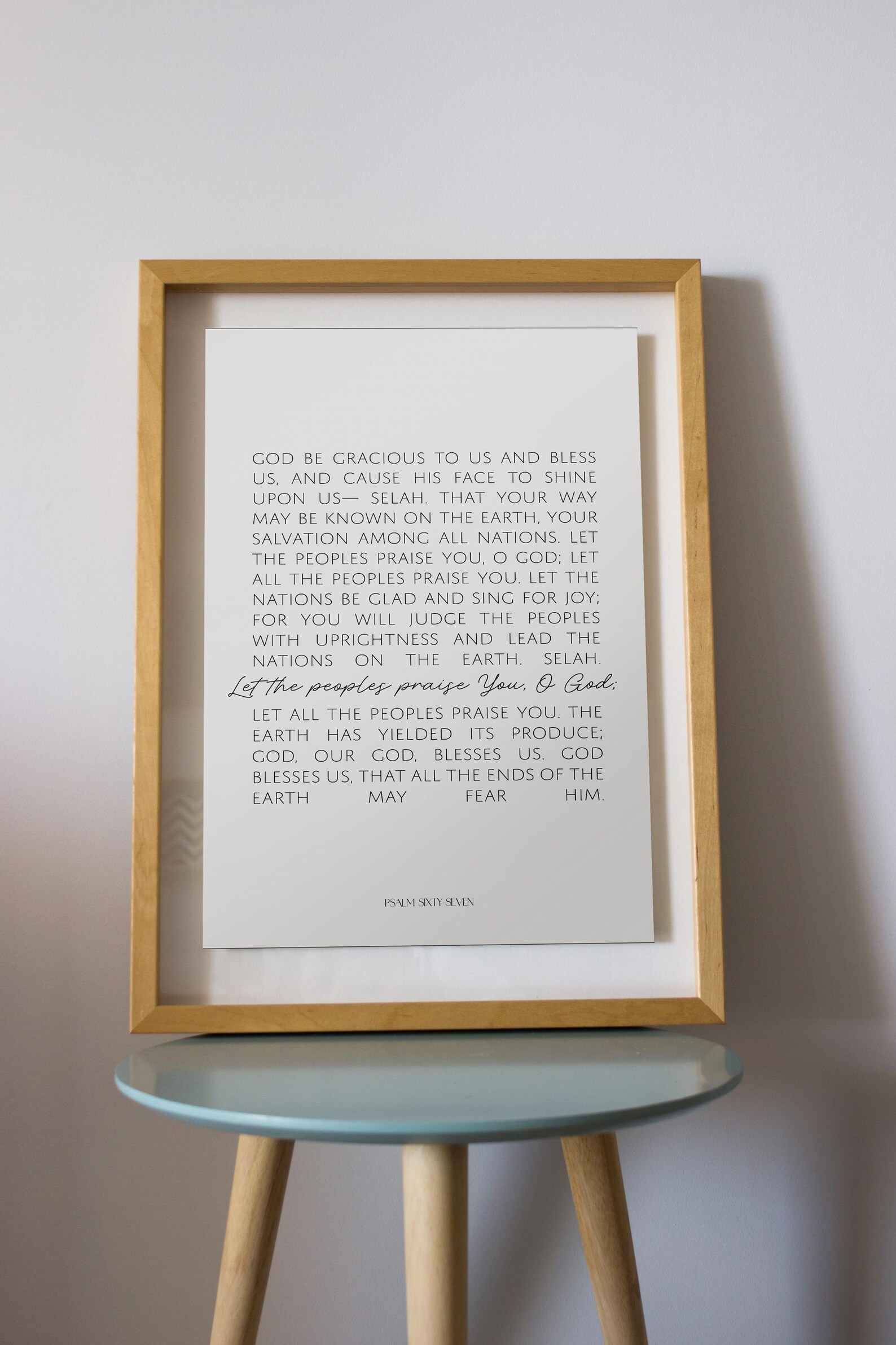 Psalm 67, DIGITAL WALL ART, Bible Art, Printable, Bible Verse Printable ...