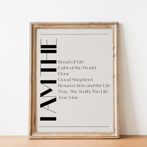 Jesus I AM Statements Art: Minimalist Bible Verse Print (digital ...