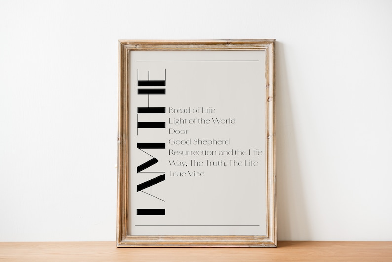 Jesus' I AM Statements, Digital Wall Art, Bible Art, Printable, Jesus ...