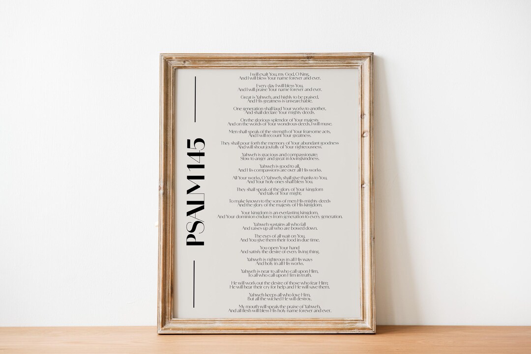 Psalm 145 Bible Verse Art: Minimalist Scripture Print (digital Download ...