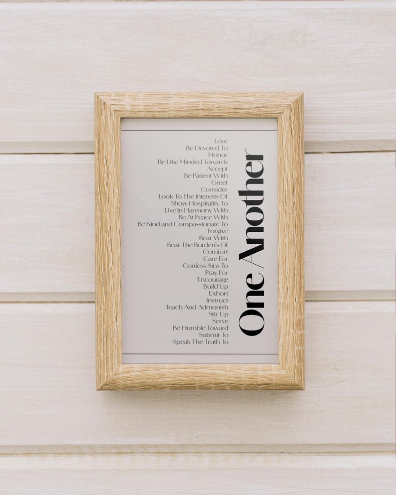 One Another Statements, Digital Wall Art, Bible Art, Printable, Jesus ...