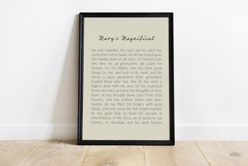 Mary's Magnificat Bible Verse Art: Minimalist Scripture Print (digital ...