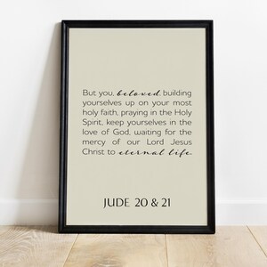 Jude 20-21, DIGITAL WALL ART, Bible Art, Printable, Jesus Art, Bible ...