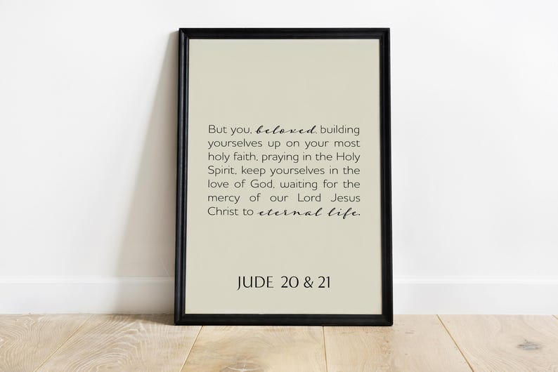 Jude 20-21, DIGITAL WALL ART, Bible Art, Printable, Jesus Art, Bible ...