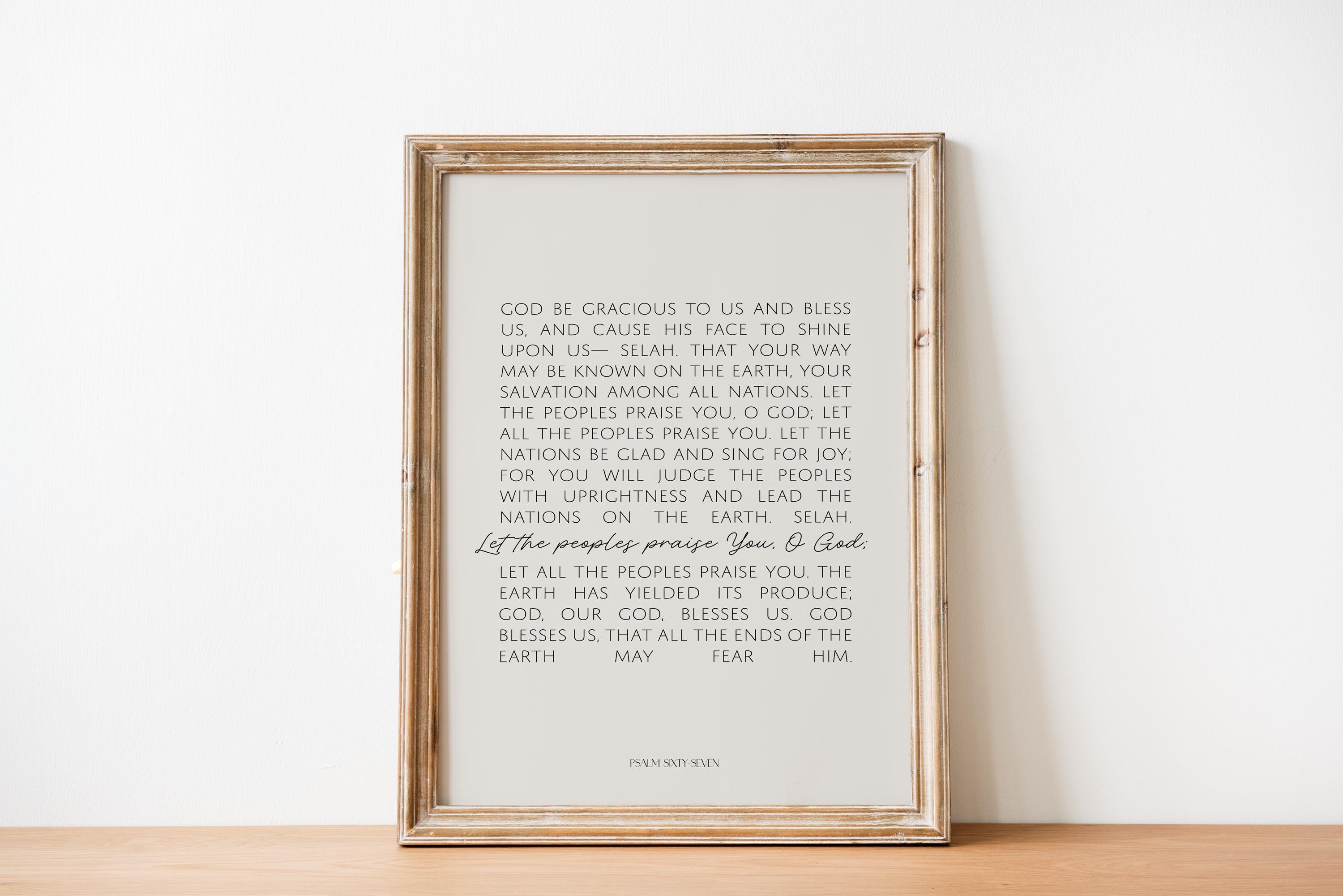 Psalm 67, DIGITAL WALL ART, Bible Art, Printable, Bible Verse Printable ...