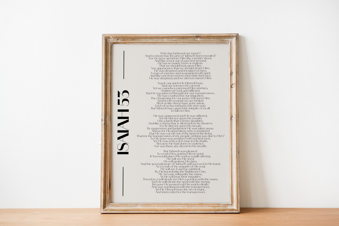 Isaiah 53 Print Bible Verse Art: Minimalist Scripture Print (digital ...