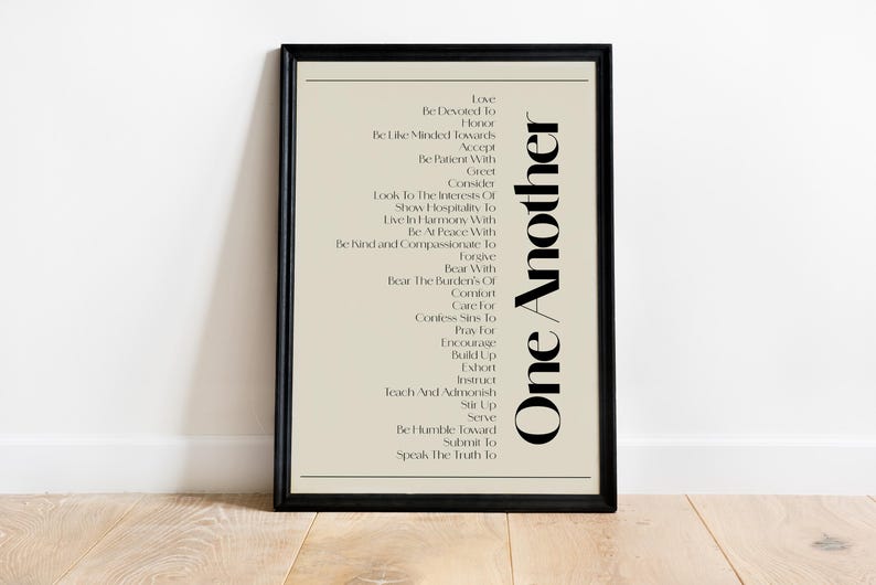 One Another Statements, Digital Wall Art, Bible Art, Printable, Jesus ...