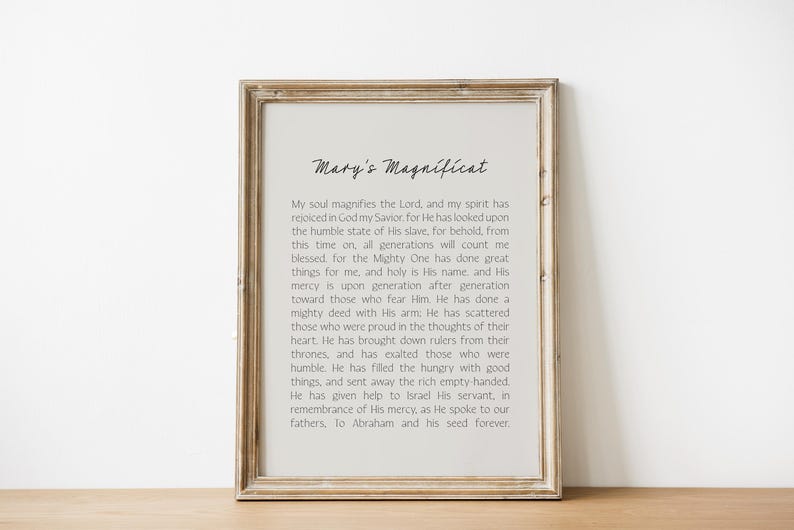Mary's Magnificat Bible Verse Art: Minimalist Scripture Print (digital ...