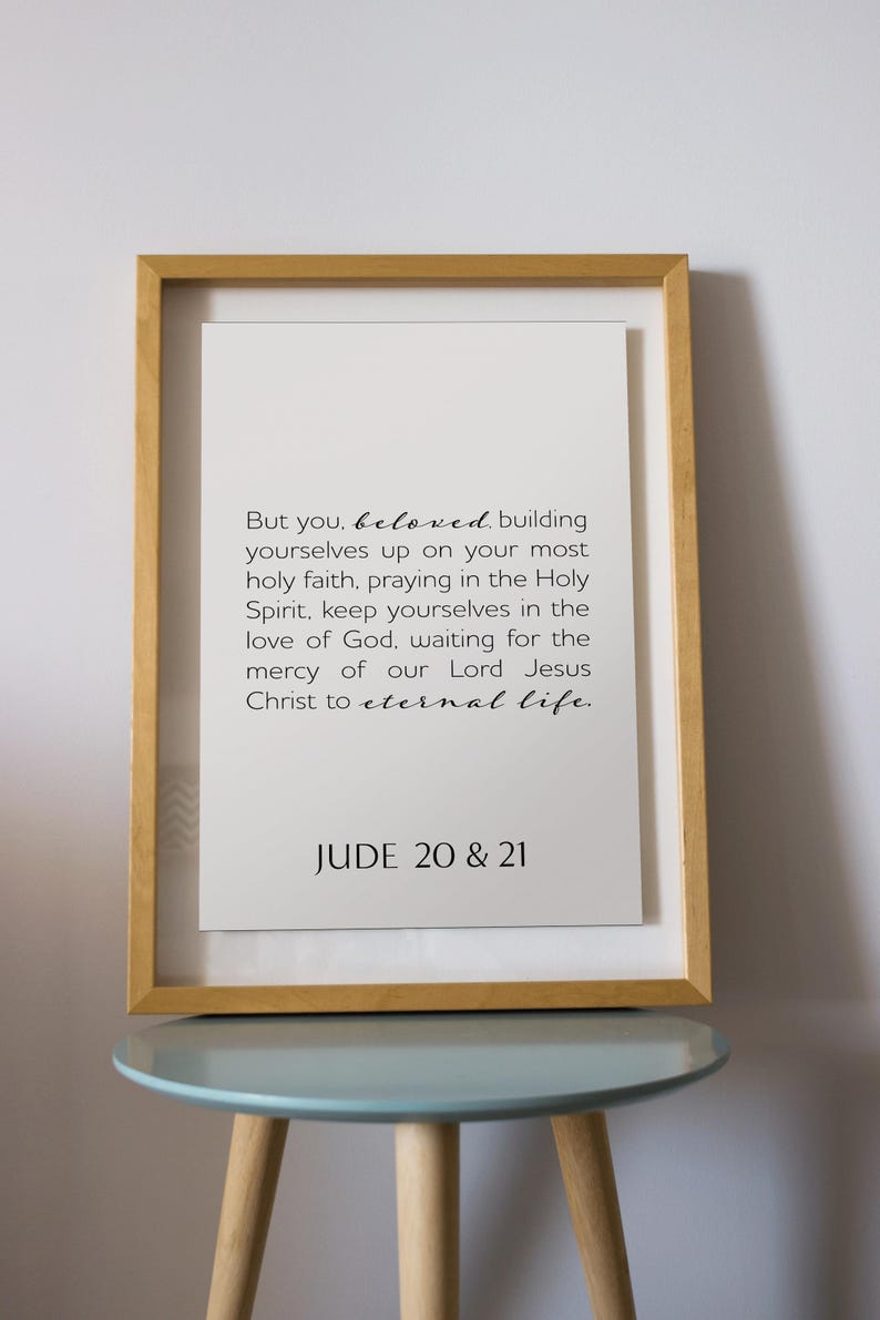 Jude 20-21, DIGITAL WALL ART, Bible Art, Printable, Jesus Art, Bible ...