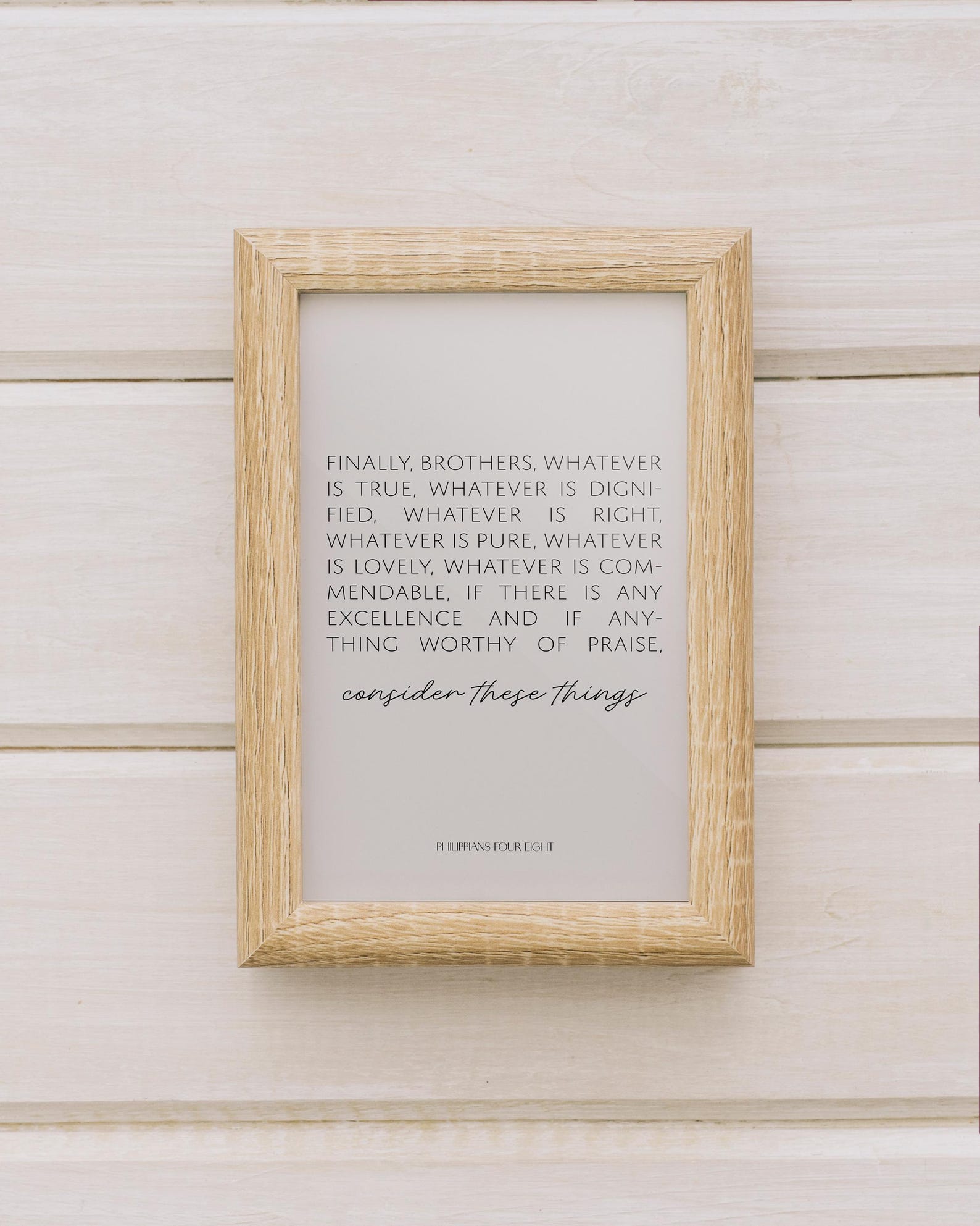 Philippians 4:8 Bible Verse Art Minimalist Scripture Print (digital ...