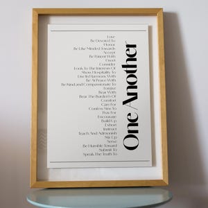 One Another Statements, Digital Wall Art, Bible Art, Printable, Jesus ...