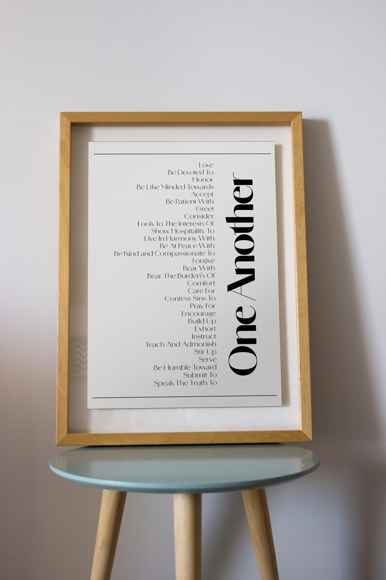 One Another Statements, Digital Wall Art, Bible Art, Printable, Jesus ...