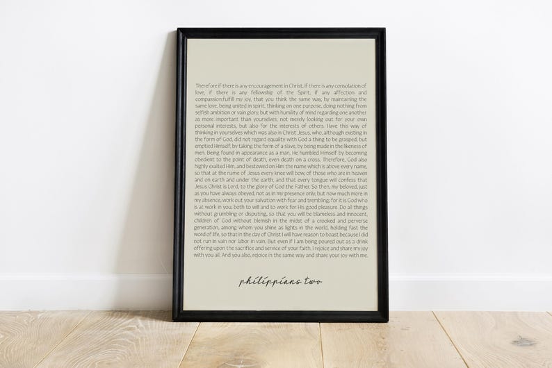 Philippians 2:1-18 Bible Verse Art Minimalist Scripture Print (digital ...