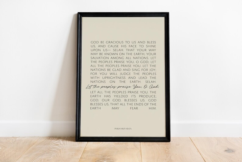 Psalm 67, DIGITAL WALL ART, Bible Art, Printable, Bible Verse Printable ...
