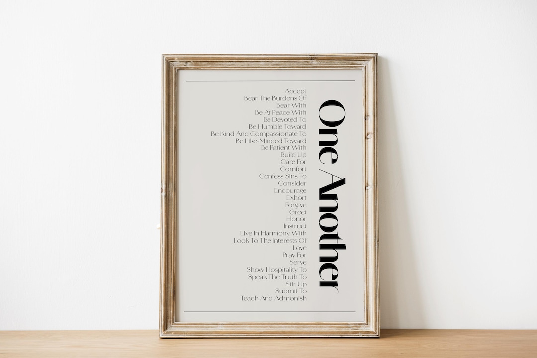 One Another Statements, Digital Wall Art, Bible Art, Printable, Jesus ...