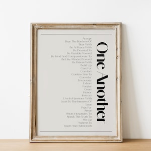 One Another Statements, Digital Wall Art, Bible Art, Printable, Jesus ...