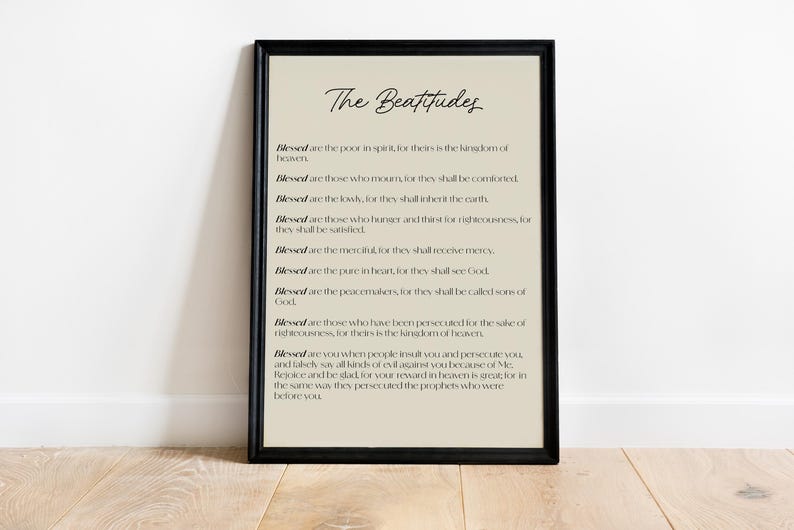 The Beatitudes Print: Minimalist Bible Verse Art (digital Download) - Etsy