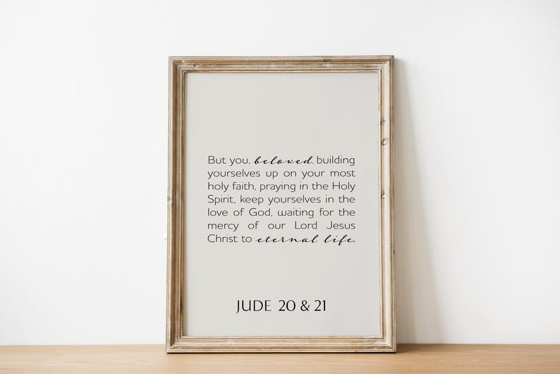 Jude 20-21, DIGITAL WALL ART, Bible Art, Printable, Jesus Art, Bible ...
