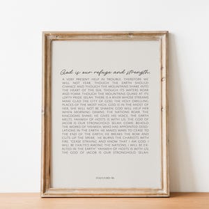 Psalm 46 Bible Verse Art Print: God is Our Refuge (digital Download) - Etsy