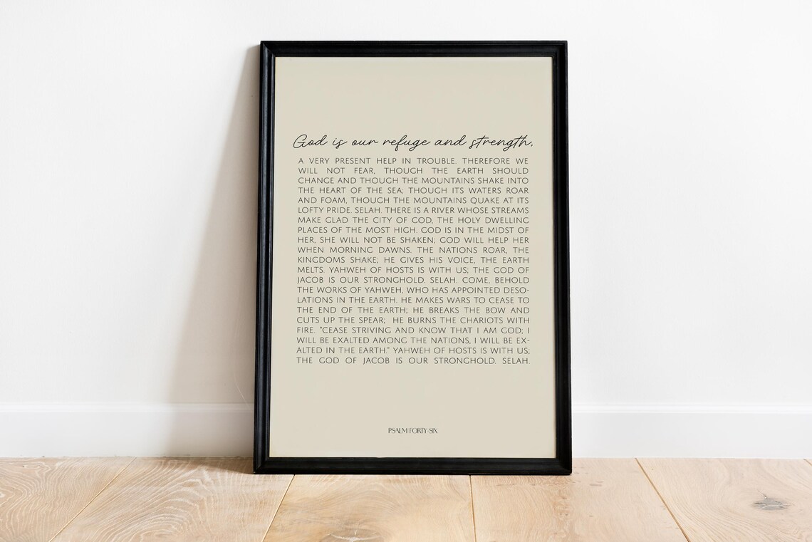 Psalm 46 Bible Verse Art Print: God is Our Refuge (digital Download) - Etsy