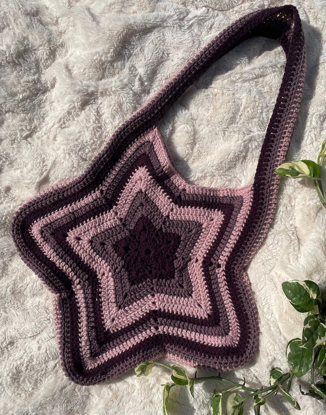 Crochet Star Tote Bag, Beach Bag, Shoulder Bag, Handmade, Star Purse ...