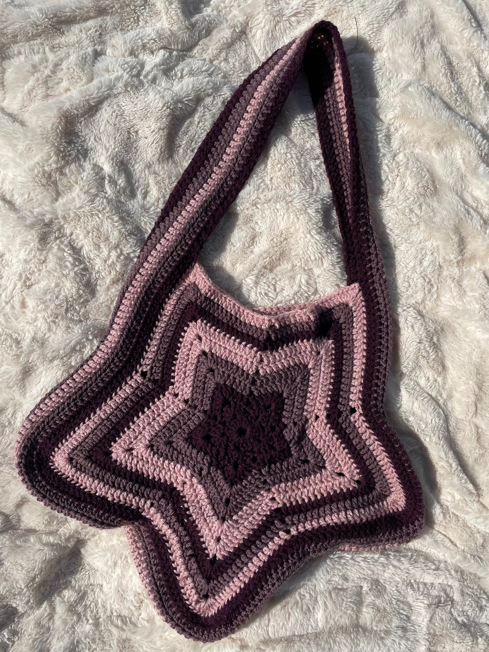 Crochet Star Tote Bag, Beach Bag, Shoulder Bag, Handmade, Star Purse ...