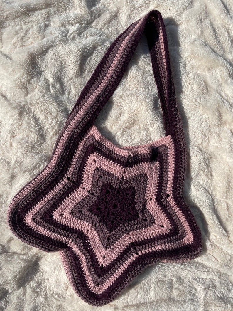 Crochet Star Tote Bag, Beach Bag, Shoulder Bag, Handmade, Star Purse ...