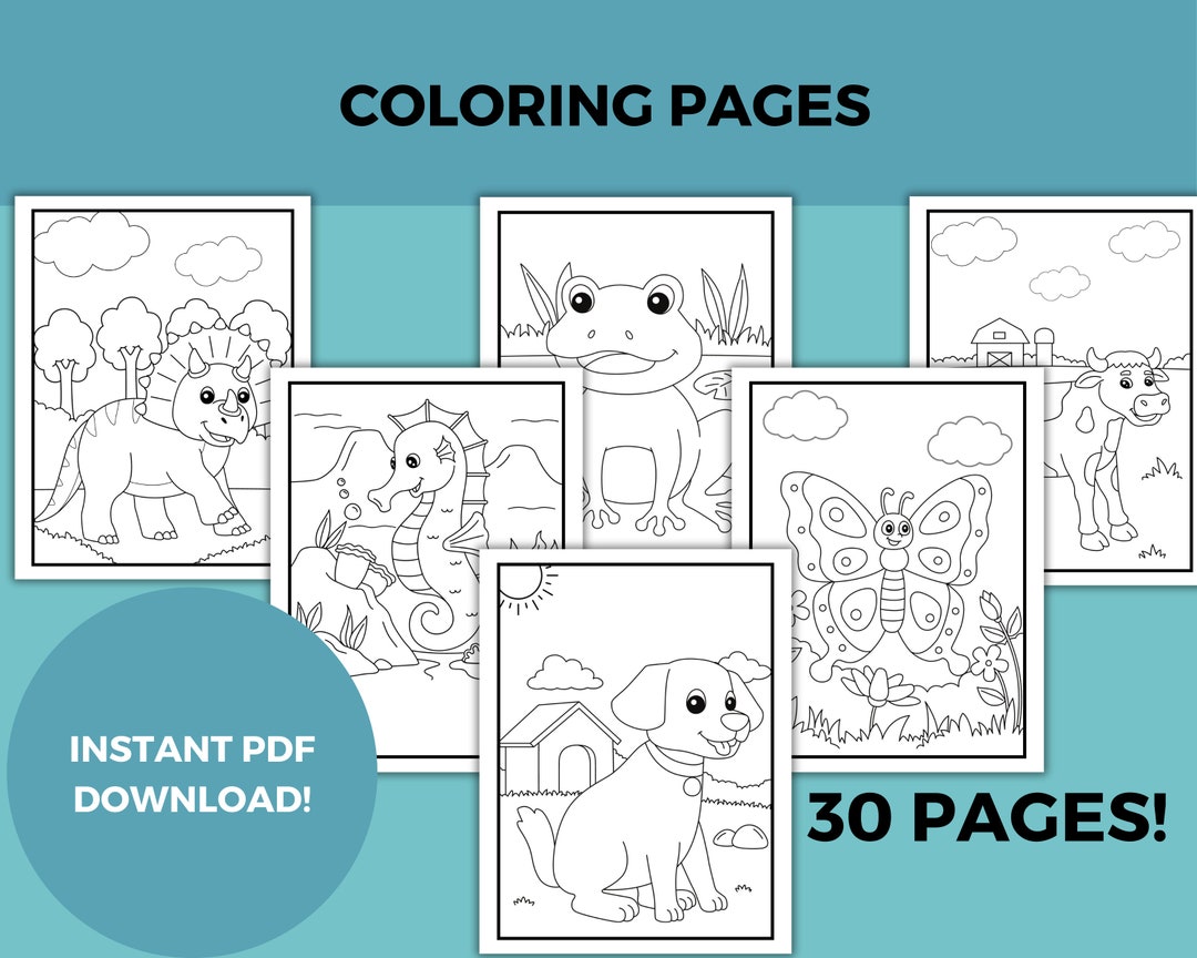 Coloring Pages for Kids Instant Download Kids Activity Printables - Etsy