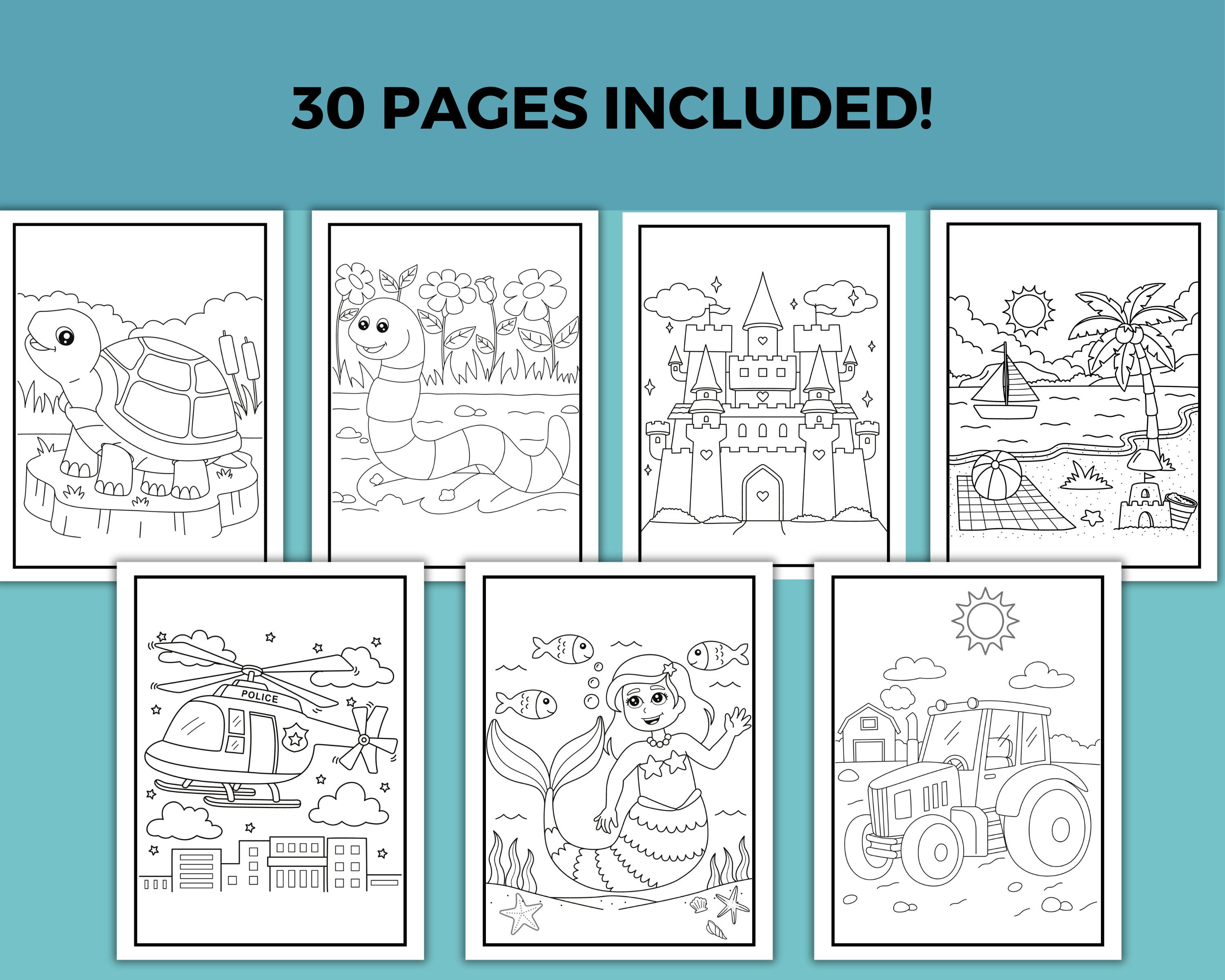 Coloring Pages for Kids Instant Download Kids Activity Printables - Etsy