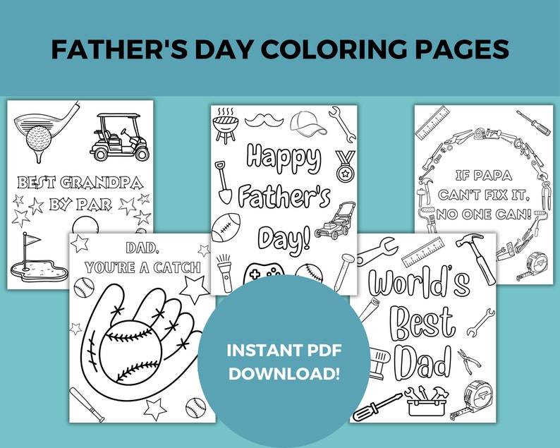 Father's Day Gift From Kids, Kids Coloring Pages, Father's Day Coloring ...