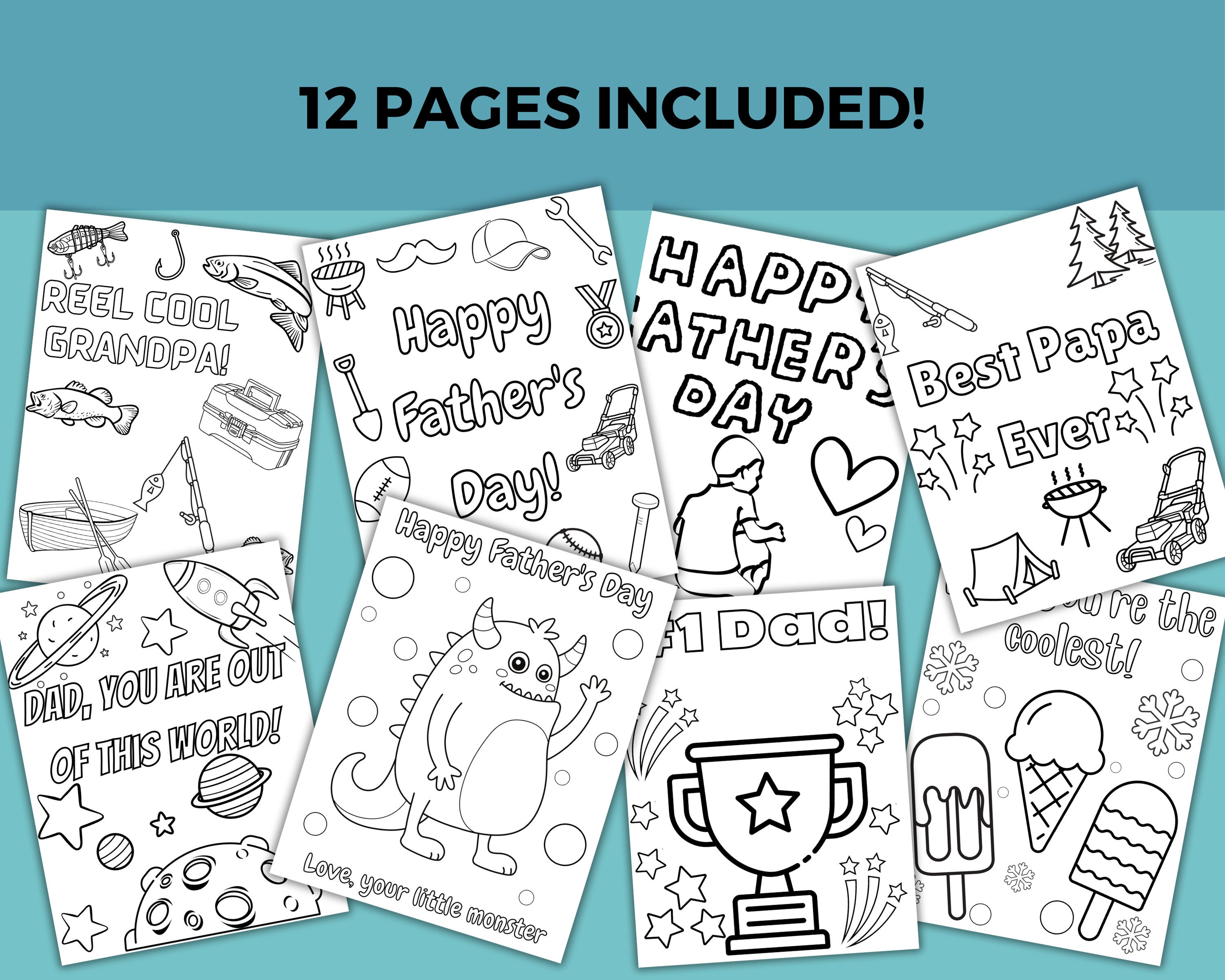 Father's Day Gift From Kids, Kids Coloring Pages, Father's Day Coloring ...