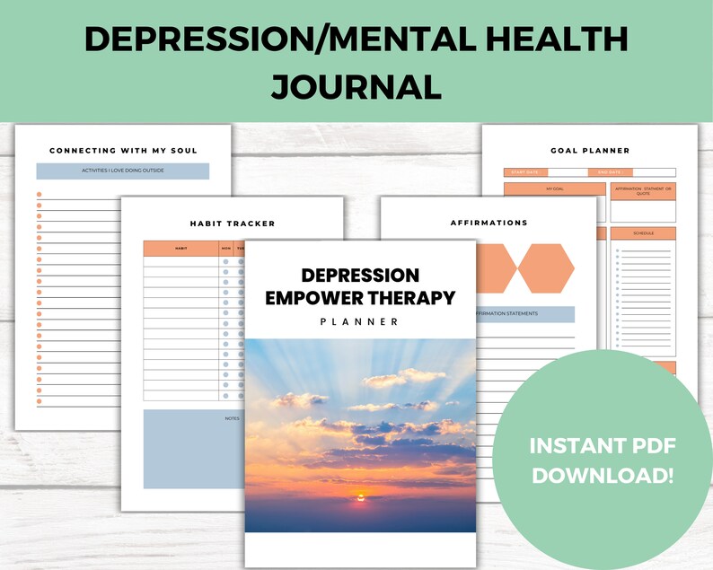 Mental Health Journal, Depression Journal, Mental Health Workbook ...