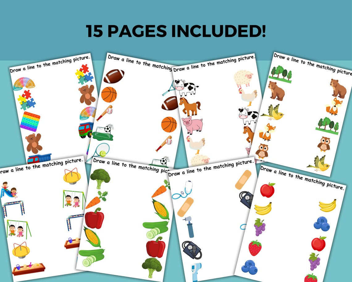 Preschool Educational Printable Worksheet, Preschool Matching and ...