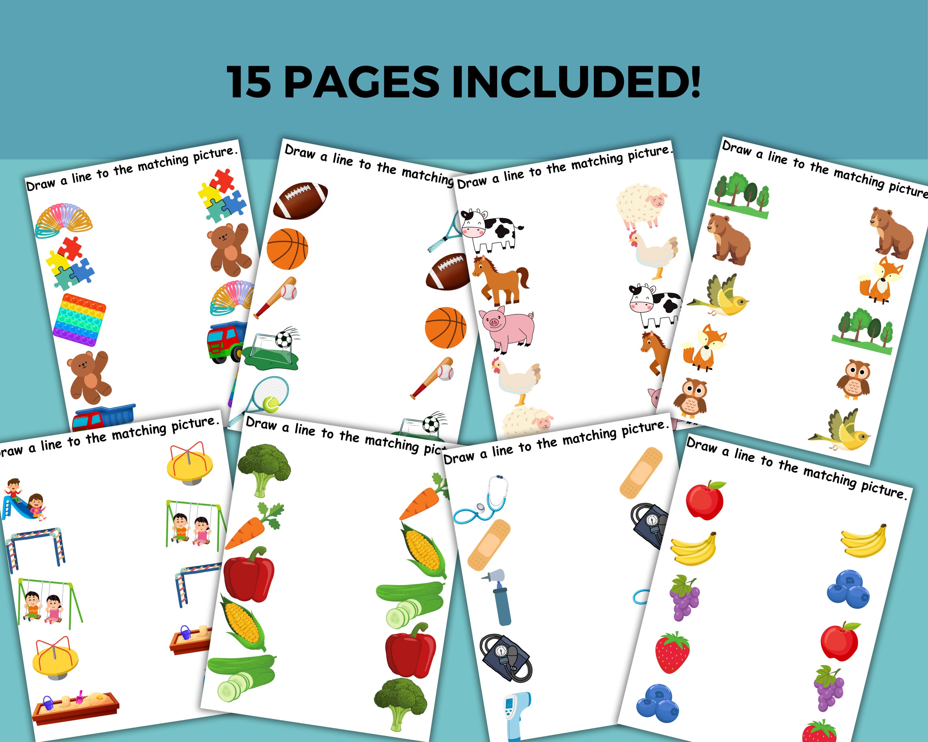 Preschool Educational Printable Worksheet, Preschool Matching and ...