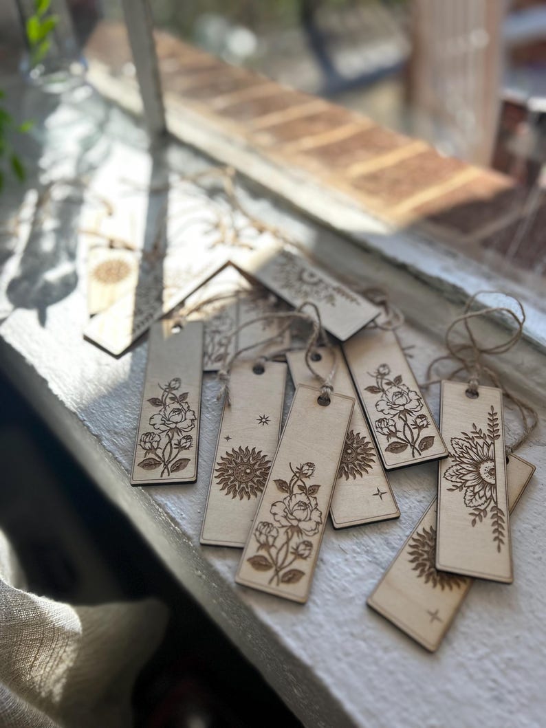 Wooden Engraved Bookmark - Etsy