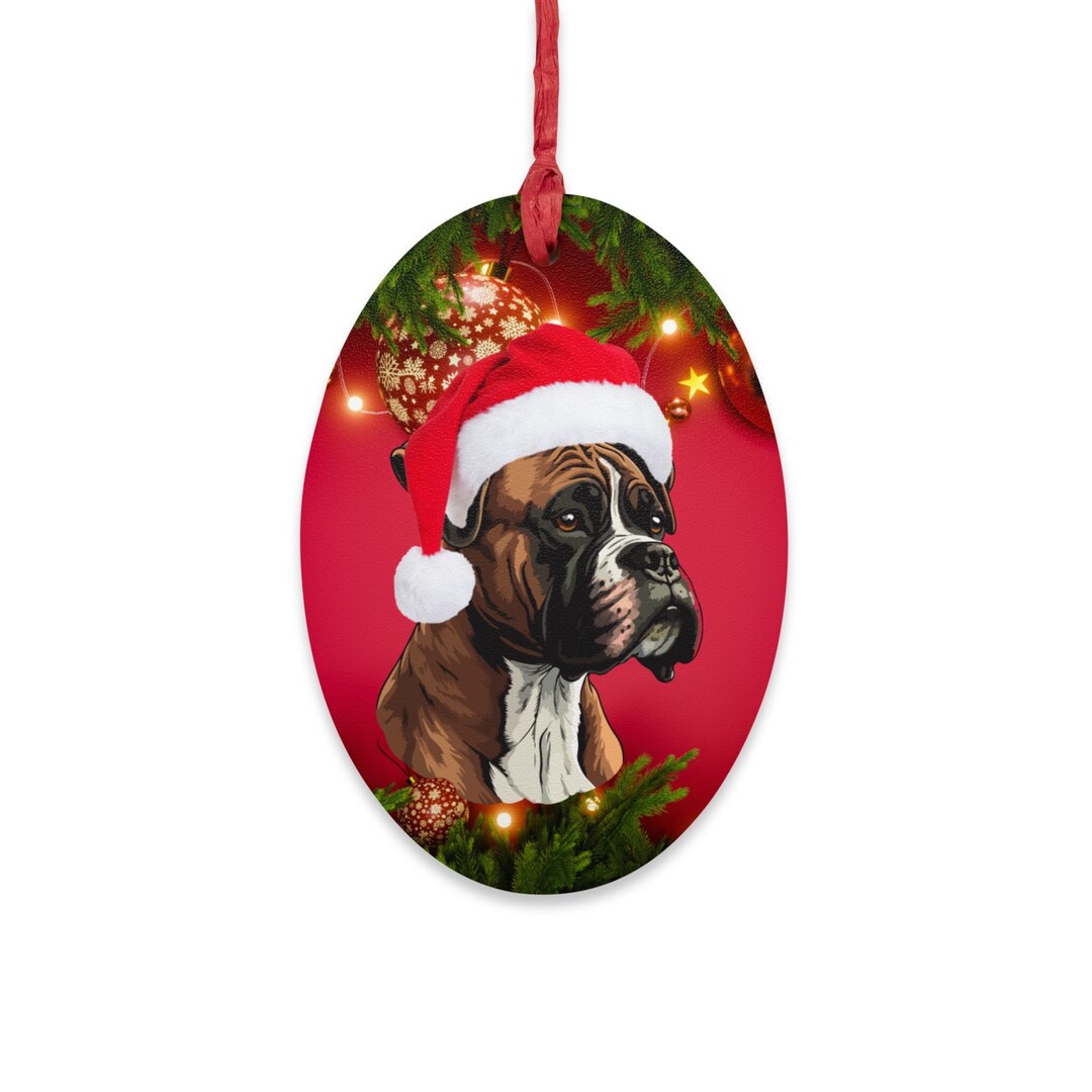 Boxer Dog Christmas Tree Wooden Ornament/magnet - 3 Shapes - Great Gift ...