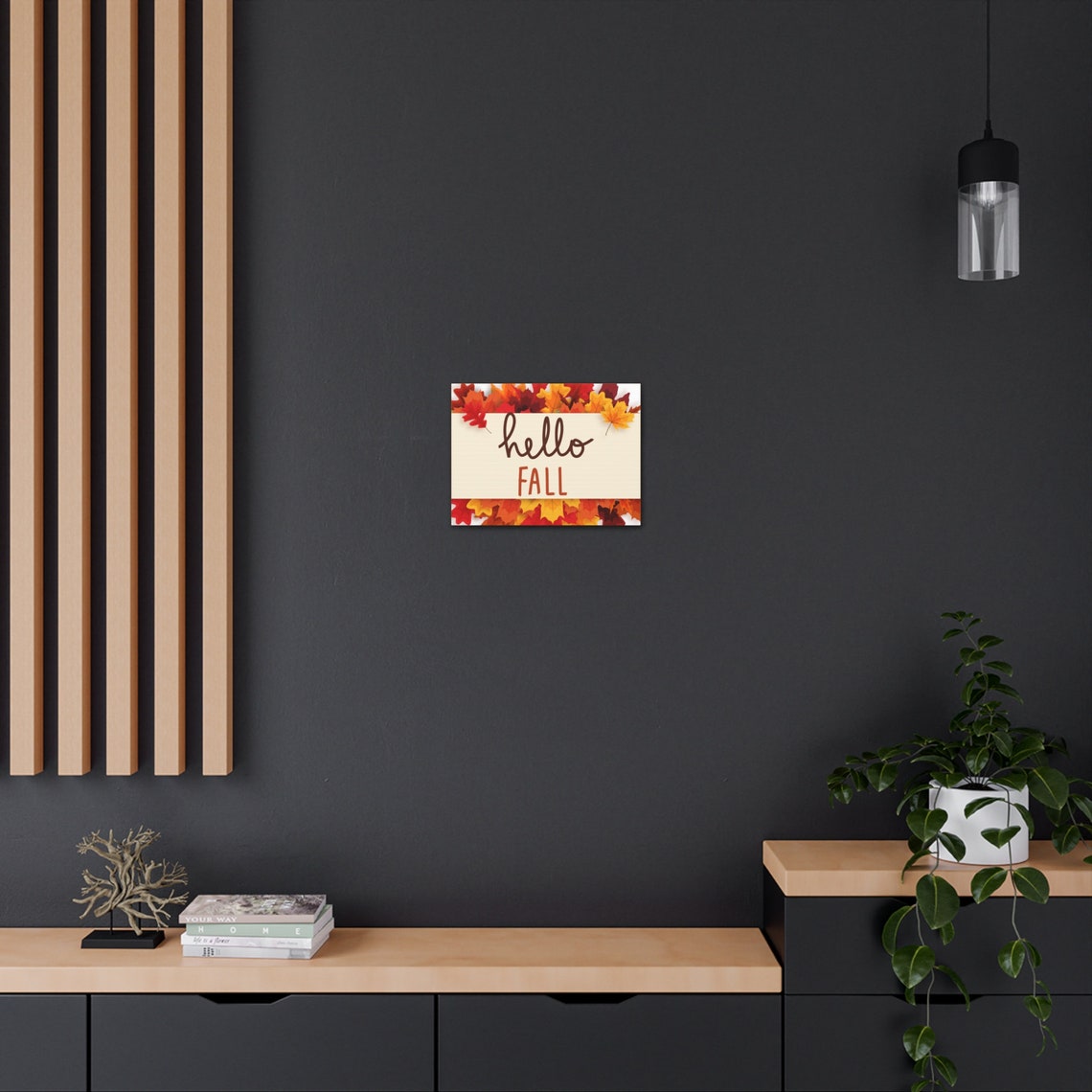 Hello Fall Autumn Theme Canvas Gallery Print - Multiple Sizes - Welcome ...