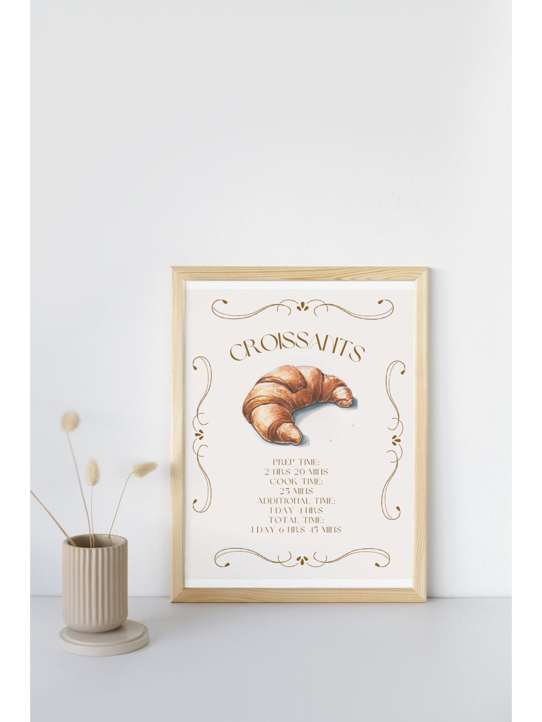 Croissant Digital and Printable Poster, Kitchen Decorations, Bakery ...