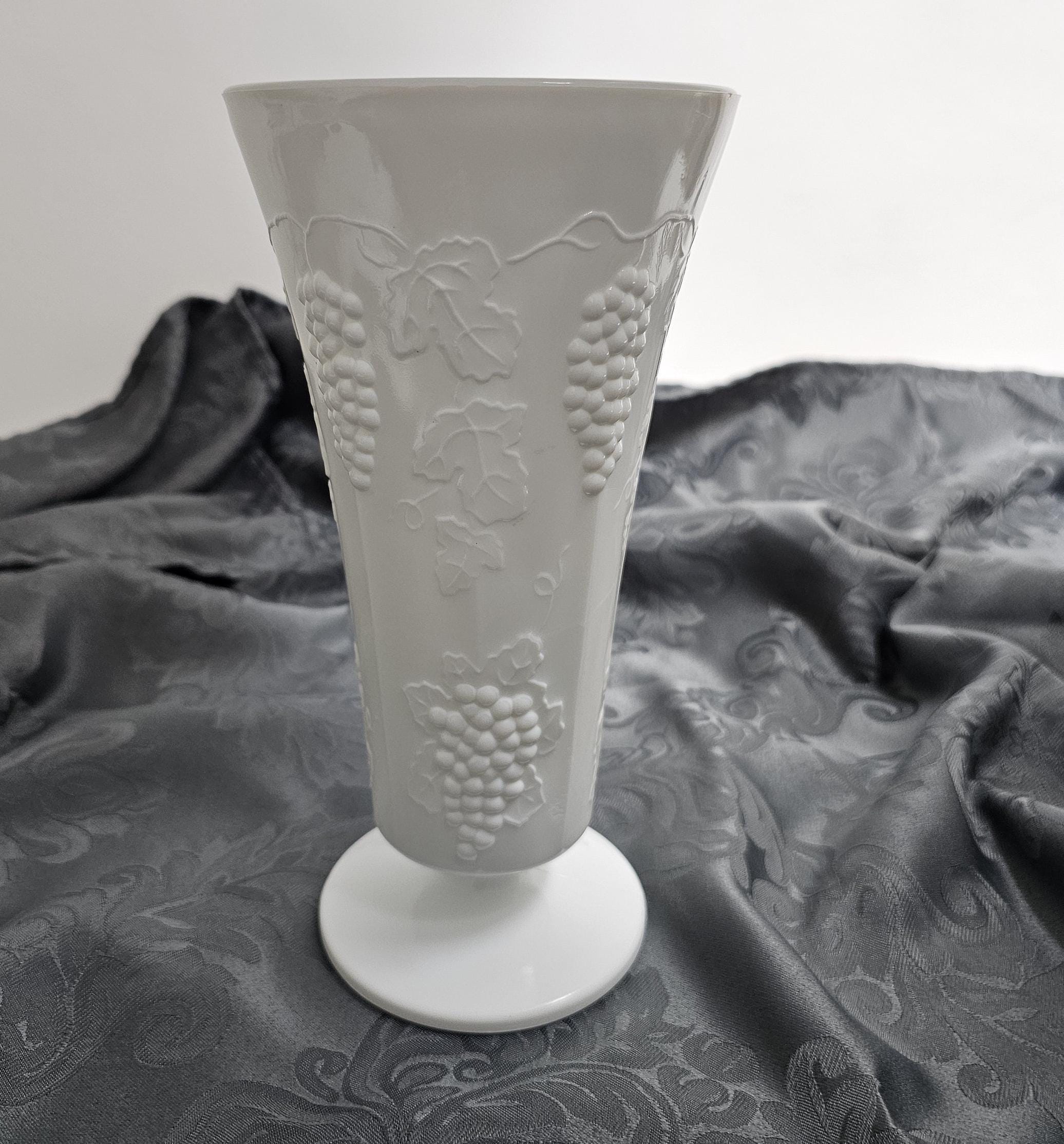 Vintage Indiana Glass Co Milk Glass Vase Harvest Grape Pattern - Etsy