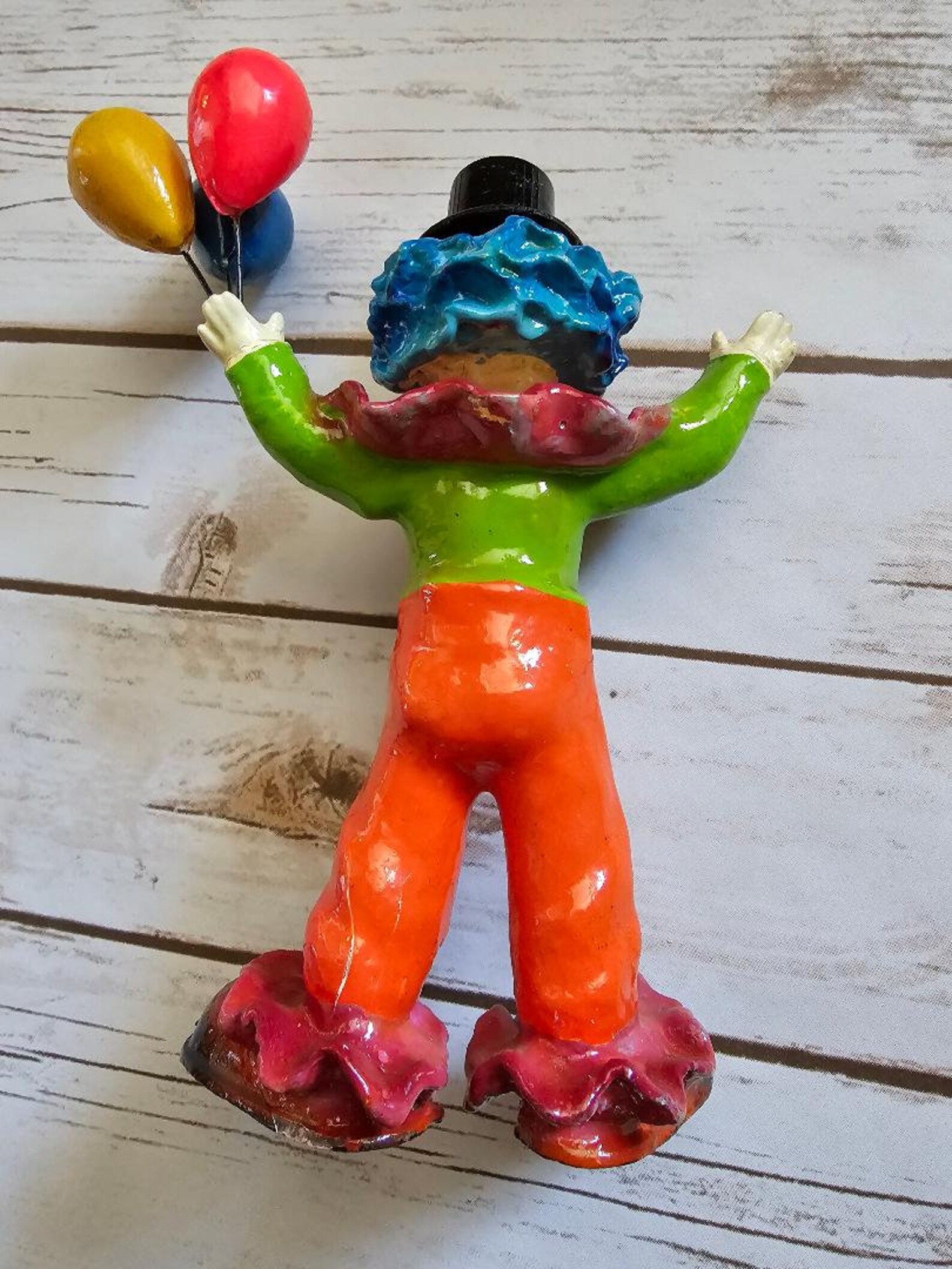 Vintage Whimsical Paper-mache Clown With Balloons - Etsy