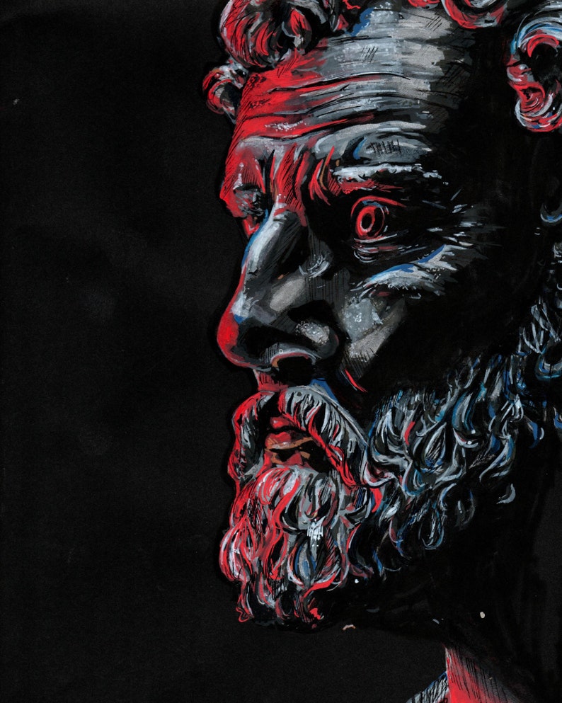 Stunning Zeus Drawing Digital Download Hand-drawn Art, Printable Wall ...