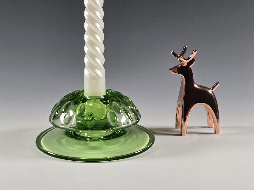 Vintage Heisey Glass No 1205 Moongleam Raindrop Candlestick Holder 1929 ...