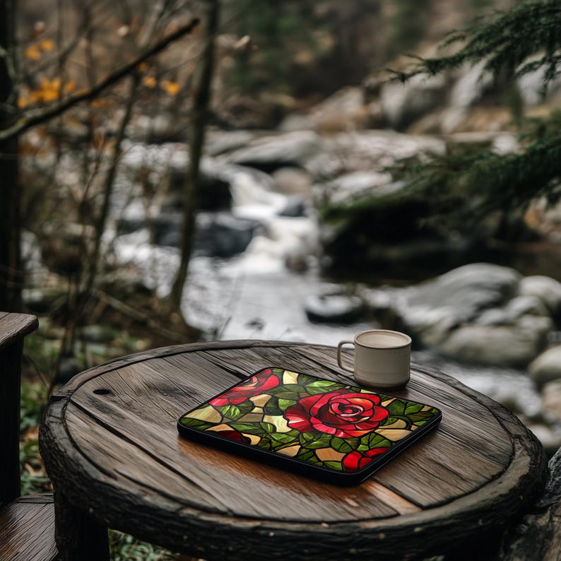 Red Roses Stained Glass Laptop Sleeve - All Brands Compatible (apple ...