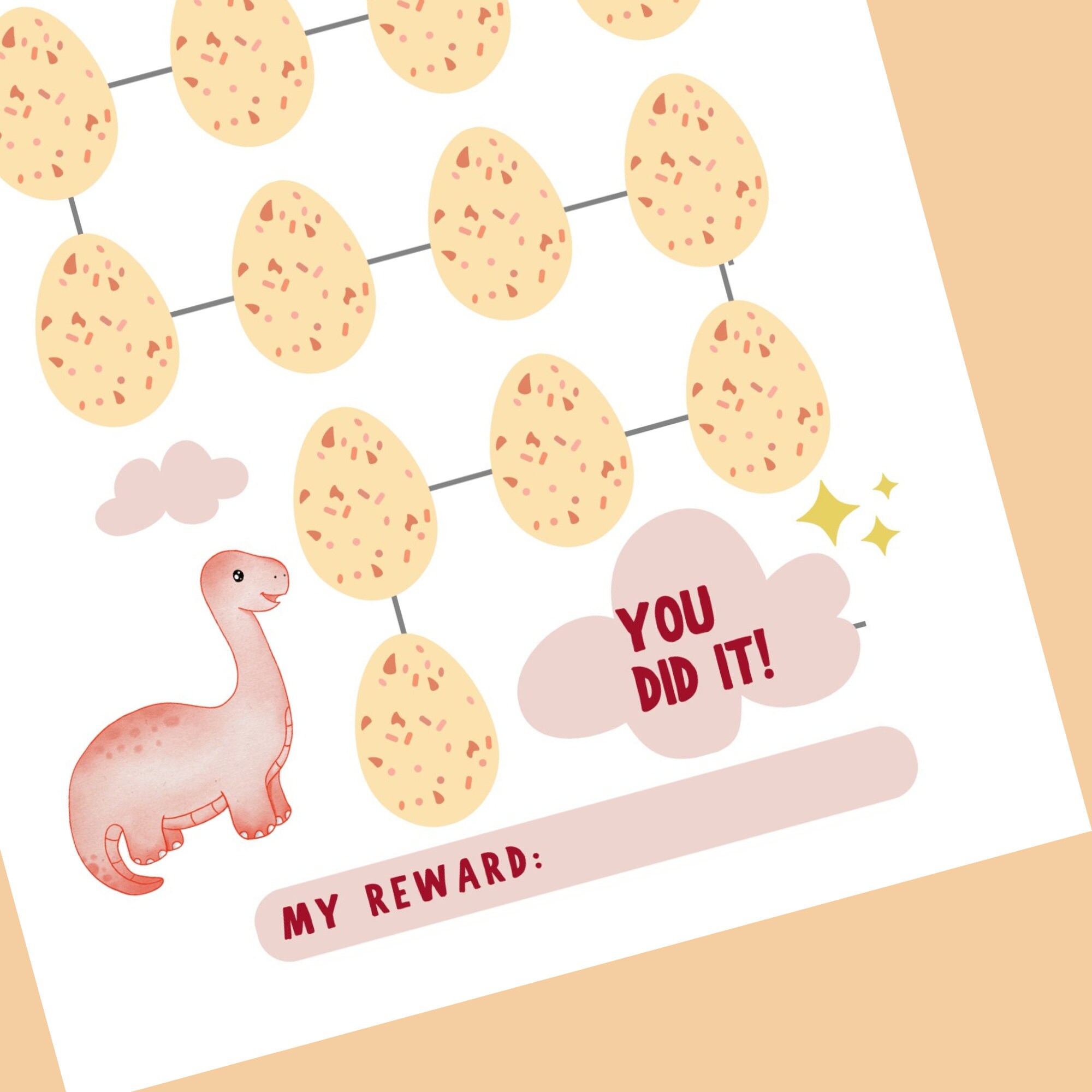 Dinosaur Reward Chart, Sticker Chart, Toddler, Preschool Kids, Letter ...