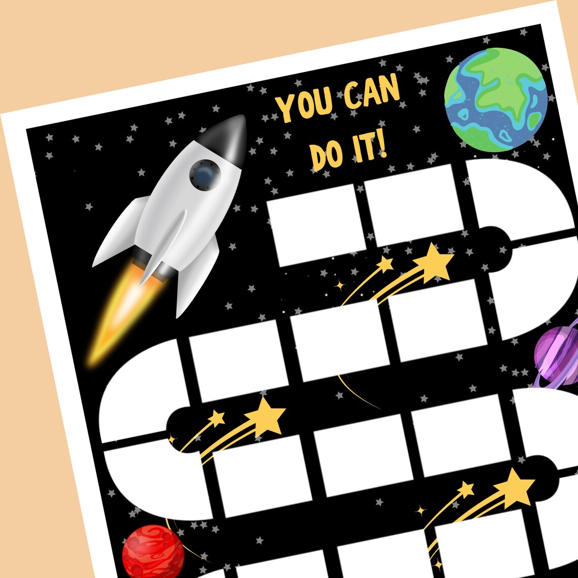 Space Reward Chart, Sticker Chart, Toddler, Preschool Kids, Letter & A4 ...