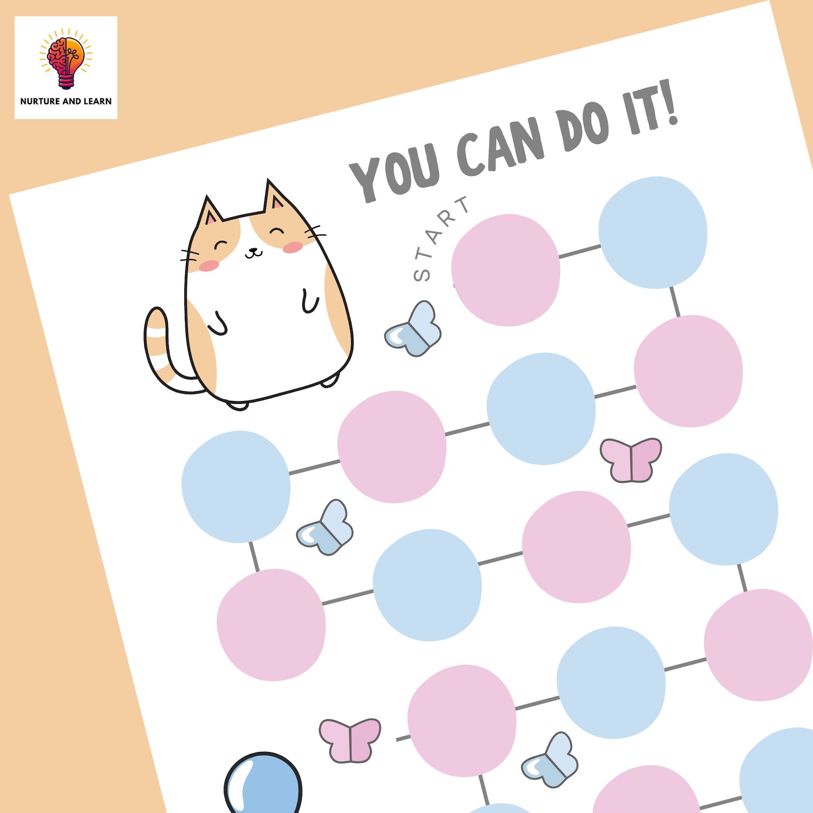 Cute Cat Reward Chart, Sticker Chart, Toddler, Preschool Kids, Letter ...